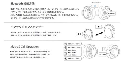 B&O PLAY by Bang & Olufsen Beoplay H8i Wireless Bluetooth On-Ear Headphones with Active Noise Cancellation (ANC), Transparency mode and Microphone Black - 1645126