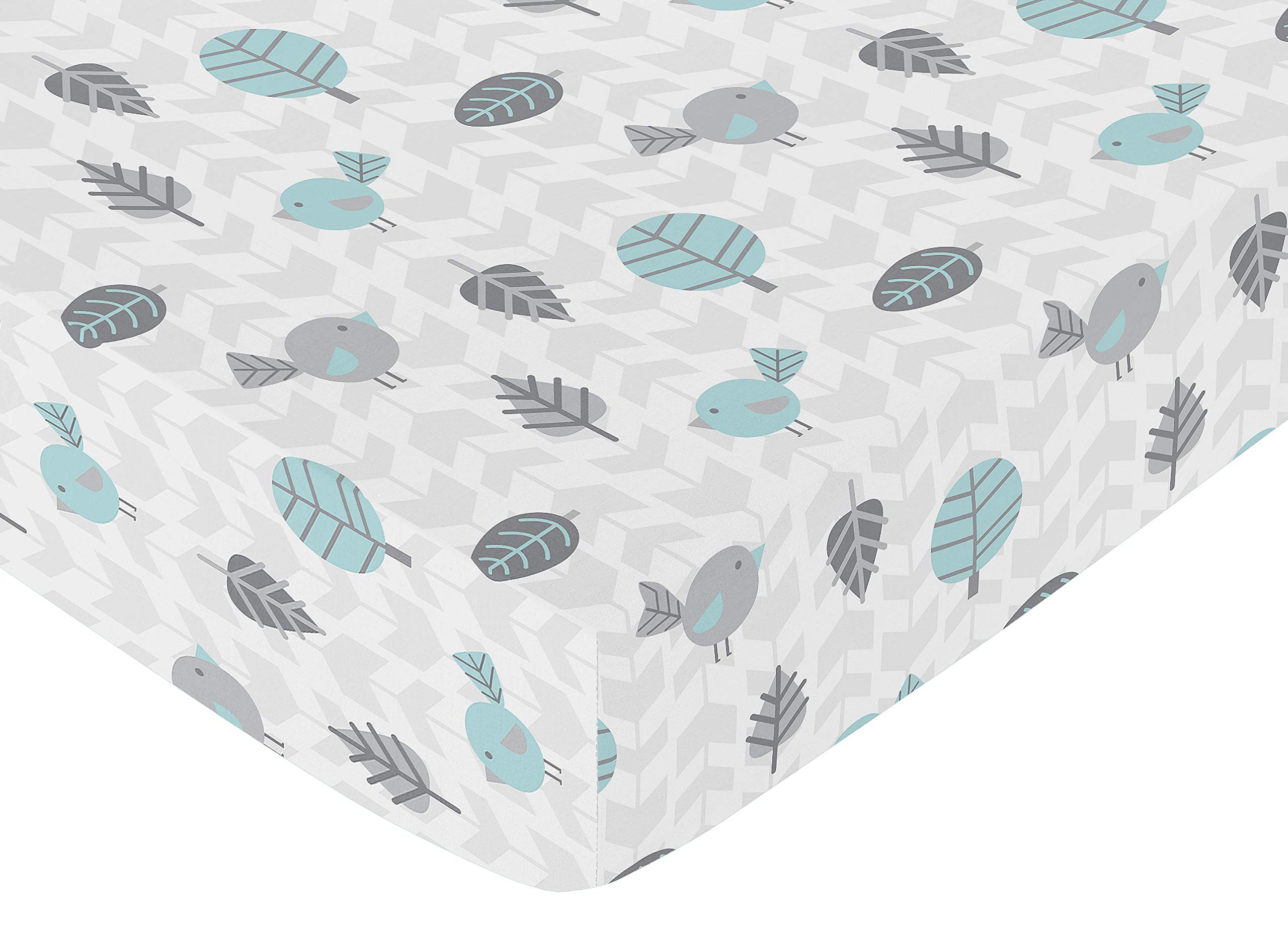 Fitted Crib Sheet for Turquoise Blue and Gray Earth and Sky Baby/Toddler Bedding - Nature Print