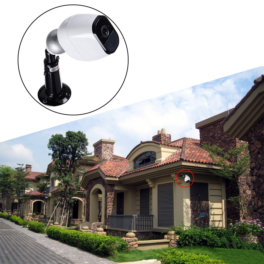 Suptig Adjustable Metal Mount Compatible Arlo/Arlo pro/Arlo pro 2 Outdoor Indoor (2 Pack White and Black)