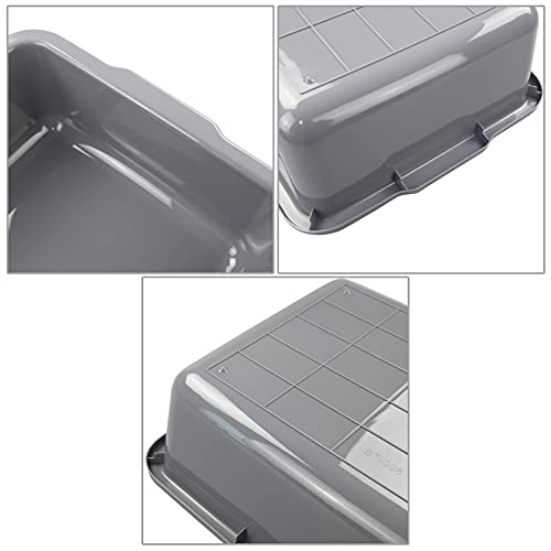 Gloreen 4 Packs Large Bus Tub Tote Box, 35 L, Gray Dish Pan Basin