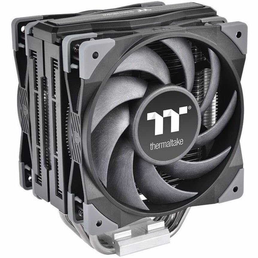 Thermaltake TOUGHAIR 510 180W TDP CPU Cooler, Intel/AMD Universal Socket (LGA 1700/1200), Dual 120mm 2000RPM High Static Pressure PWM Fan with High Performance Copper Heat Pipes CL-P075-AL12BL-A