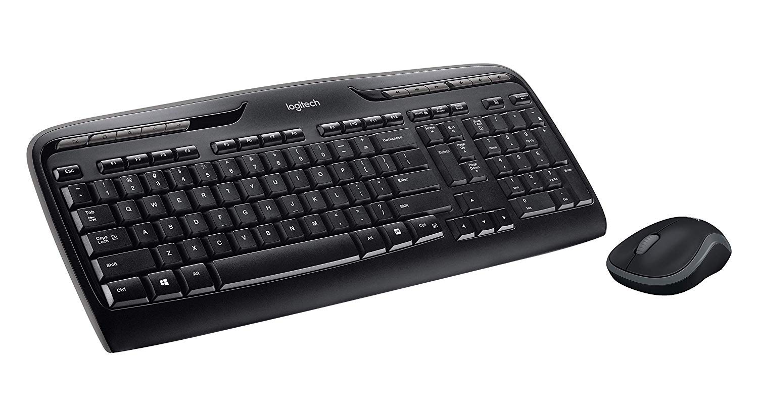 Logitech MK320 Wireless Desktop Keyboard and Mouse Combo — Entertainment Keyboard and Mouse, 2.4GHz Encrypted Wireless Connection, Long Battery Life (Renewed)