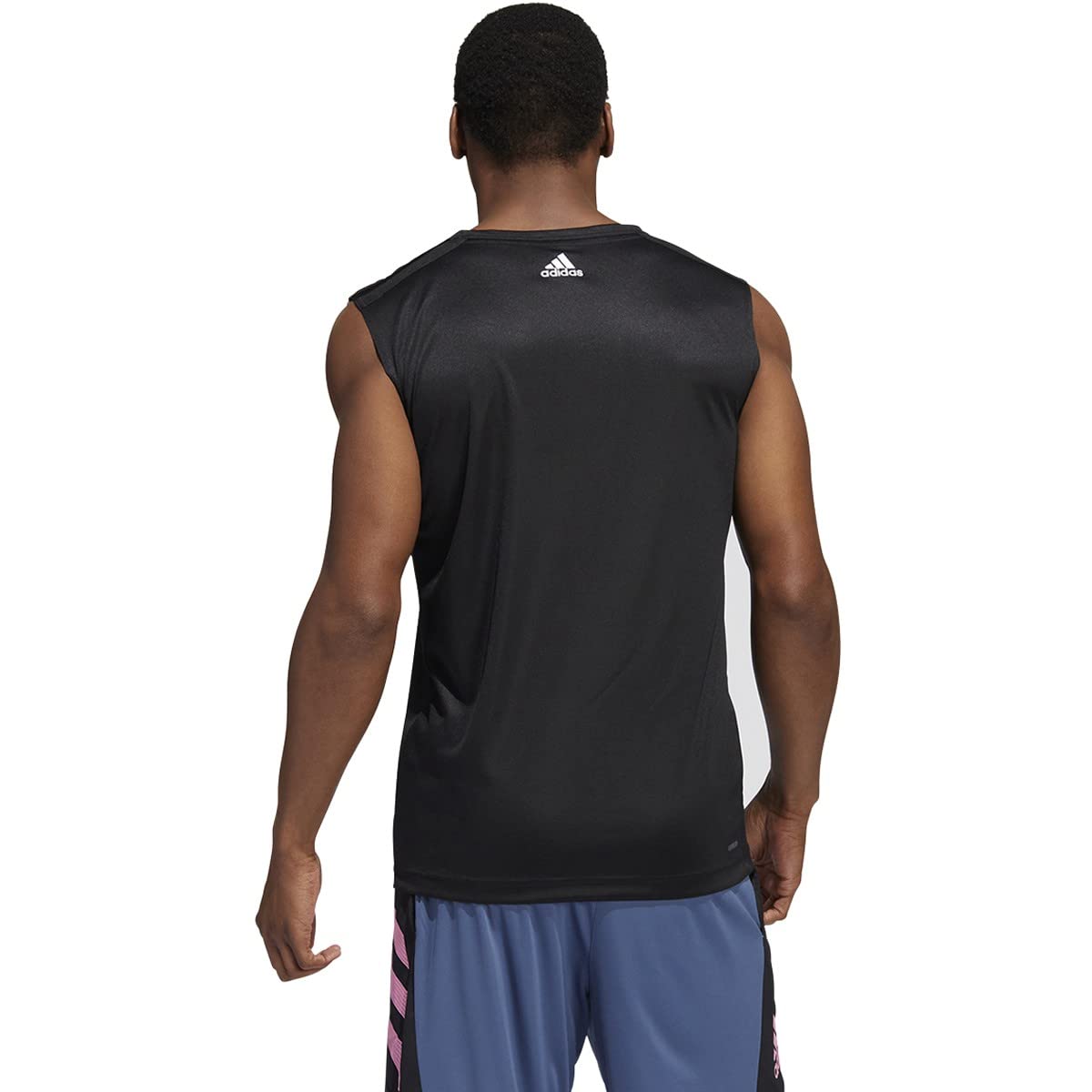 adidas Men's Wide Hoops All World Tank, Utility Grey, X-Large