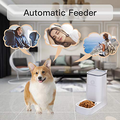 XingCheng-Sport Automatic Pet Feeder Small&Medium Pets Automatic Food Feeder and Waterer Set 3.8L, Travel Supply Feeder and Water Dispenser for Dogs Cats Pets Animals (Food)