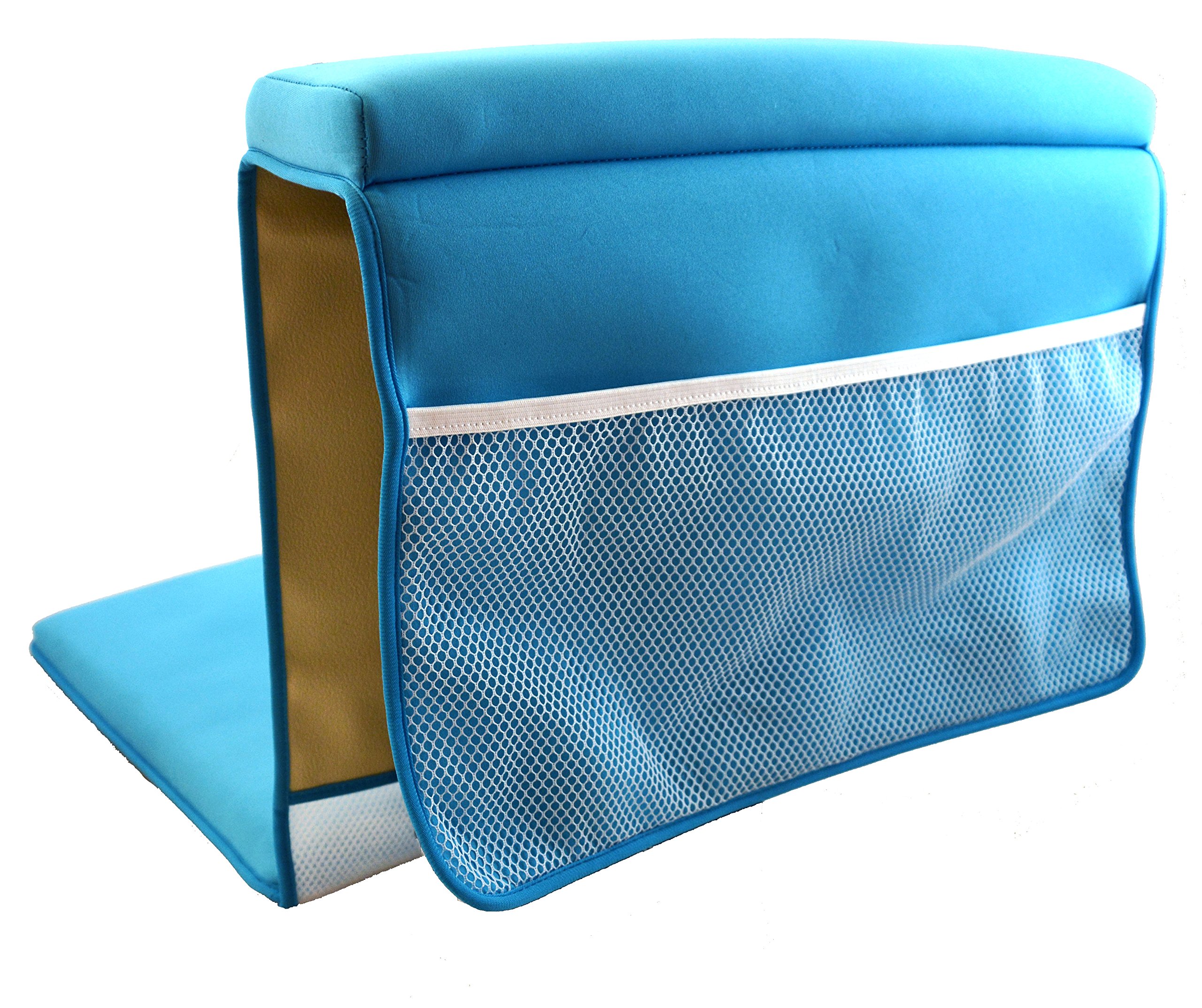 Life Upgrade Bath Kneeler in Blue - Padded Knee and Elbow Baby Bath Tub Cushion Mat with Pockets