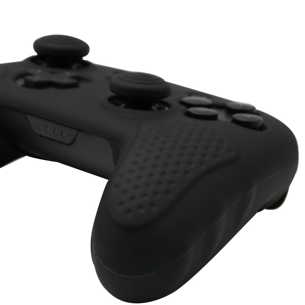 CHINFAI Silicone Case Grip for Switch Pro Controller with 4 Pair/8 Pcs Thumbstick Caps, (Black)