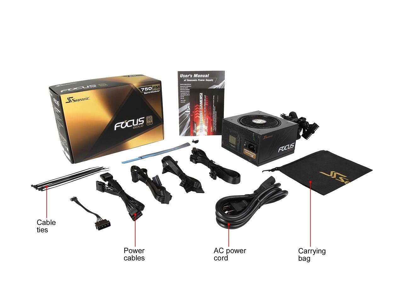 Seasonic FOCUS 750 Gold SSR-750FM 750W 80+ Gold ATX12V & EPS12V Semi-Modular 7 Year Warranty Compact 140 mm Size Power Supply