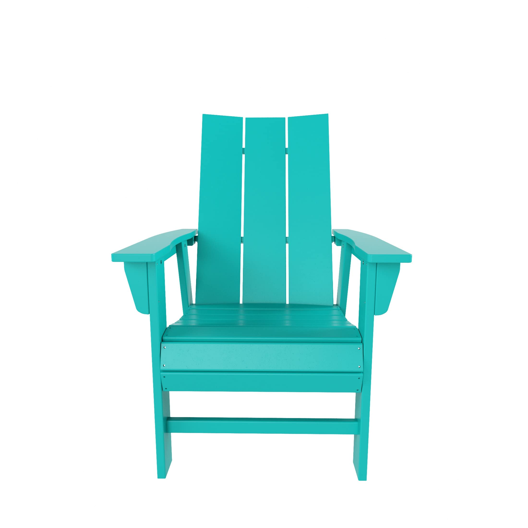 WO Outdoor Adirondack Dining Chair Round Table 5 PCS Set Retro Aesthetic Curveback for Outside Restaurant Dining, Resort, Hotel, Home, Balcony, Terrace, Lawn, Pool, Deck, Garden (Turquoise)