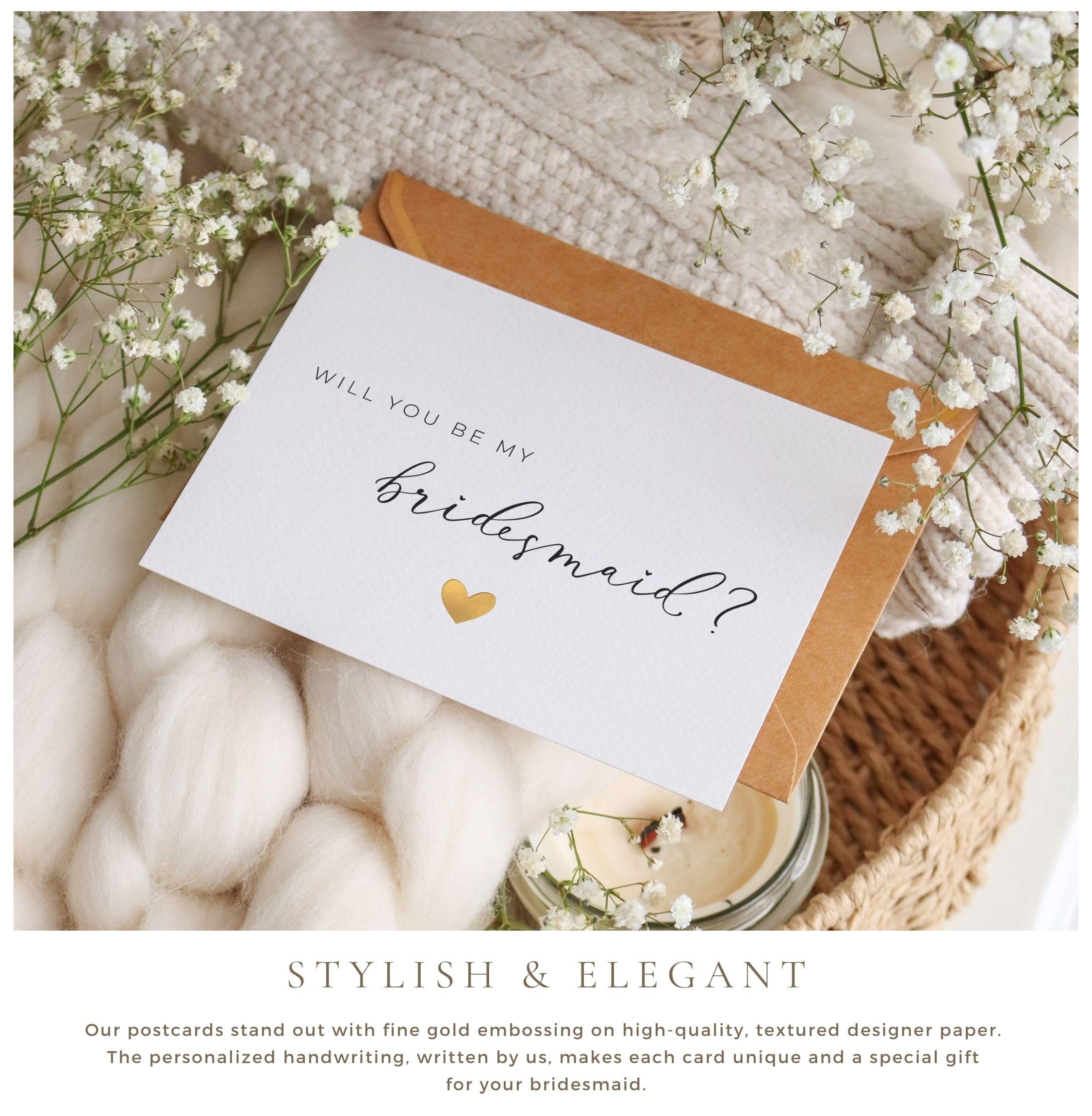 Joli Coon Will you be my bridesmaid card with luxury envelope and wax seal - Bridesmaid proposal cards