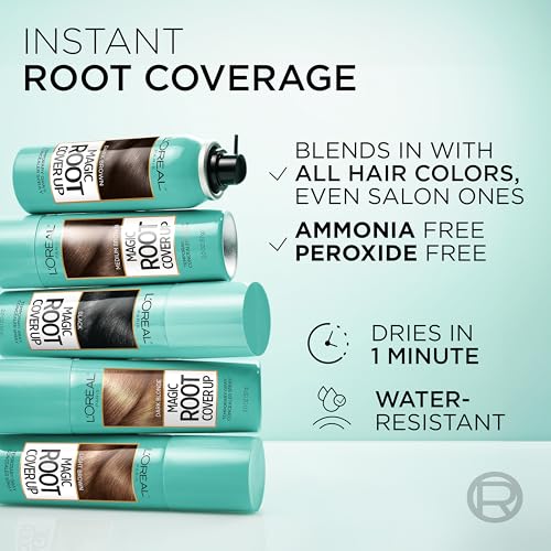 L'Oreal Paris Hair Color Root Cover Up Temporary Gray Concealer Spray, Light Brown, 2 Ounce