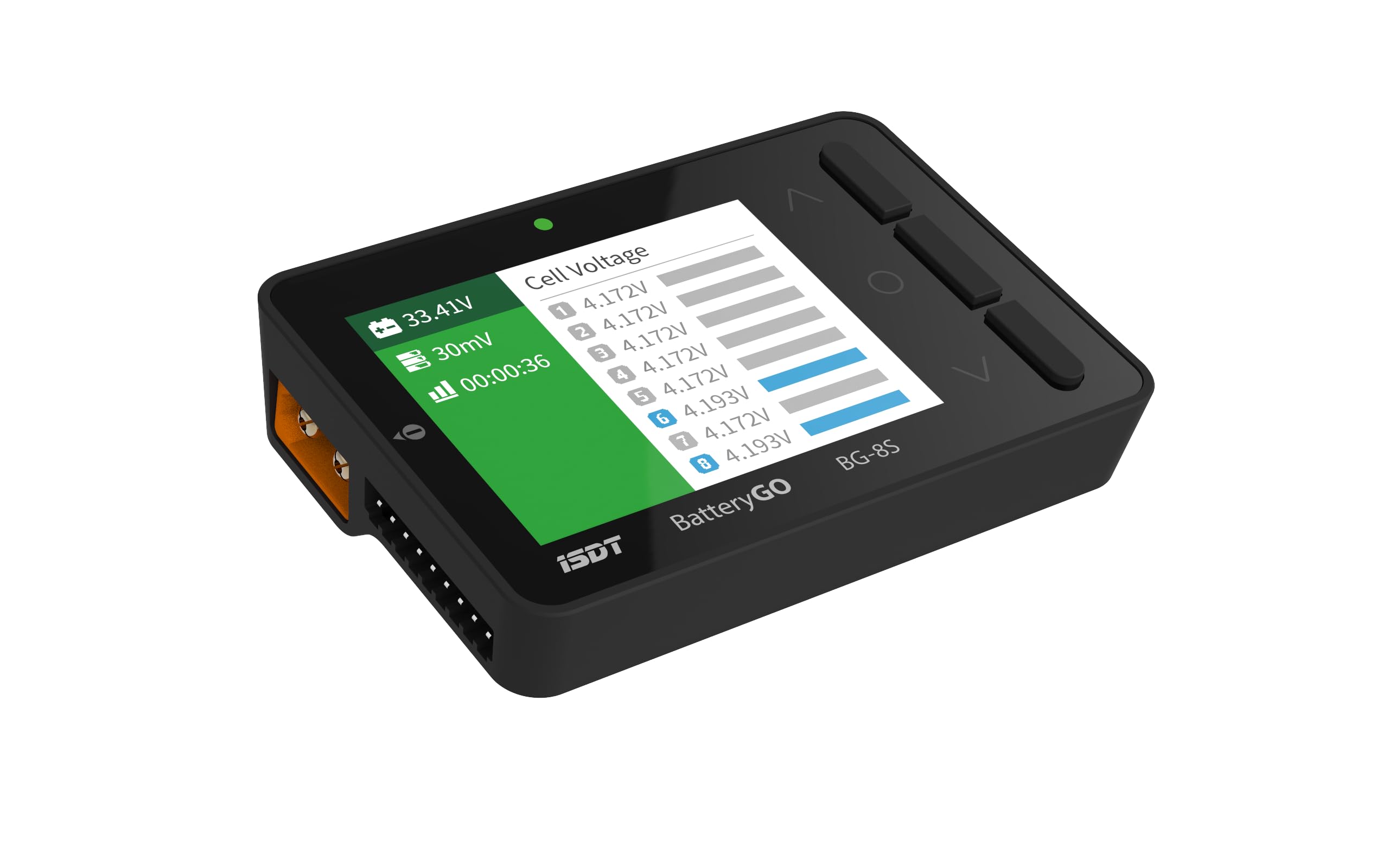 ISDT BattGo BG-8S Battery Meter, LCD Display Digital Battery Capacity Checker Battery Balancer Battery Tester for LiPo/Life/Li-ion/NiMH/Nicd