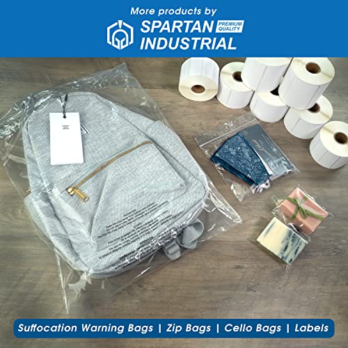 Spartan Industrial - 9" X 12" (1000 Count) Crystal Clear Resealable Polypropylene Poly Bags for Packaging, Clothing & T Shirts - Self Seal & Reinforced