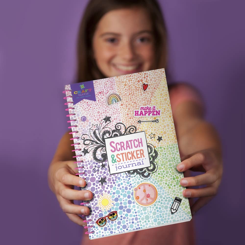 Craft-tastic β Scratch and Sticker Interactive Journal β Activity Book Packed with Fun Quizzes, 550+ Stickers, Creative Doodle Prompts, and More!