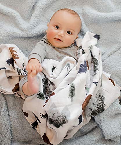 SARANONI Swaddle Blanket Luxury Decorative Baby Muslin Swaddle (Yosemite, 47" x 47")