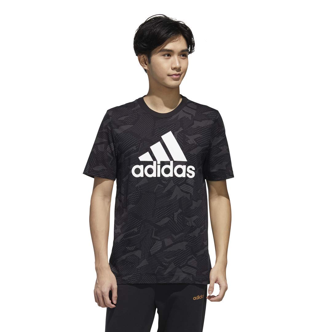 adidas mens Essentials All Over Print T-Shirt Team Royal Blue/White Large