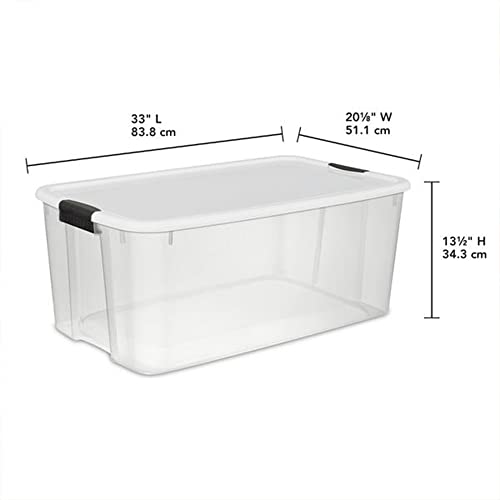 Sterilite 116 Quart Ultra Clear Plastic Storage Tote Container with Latching Lid (20 Pack)