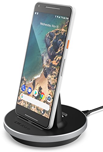 Encased USB Type C Desktop Charging Stand - Compatible with All Google Pixel Phones - Charger Dock for Pixel 6a, 6 Pro, / 7a, 7, 8, 8 Pro Models, Aluminum Black (Case Compatible)