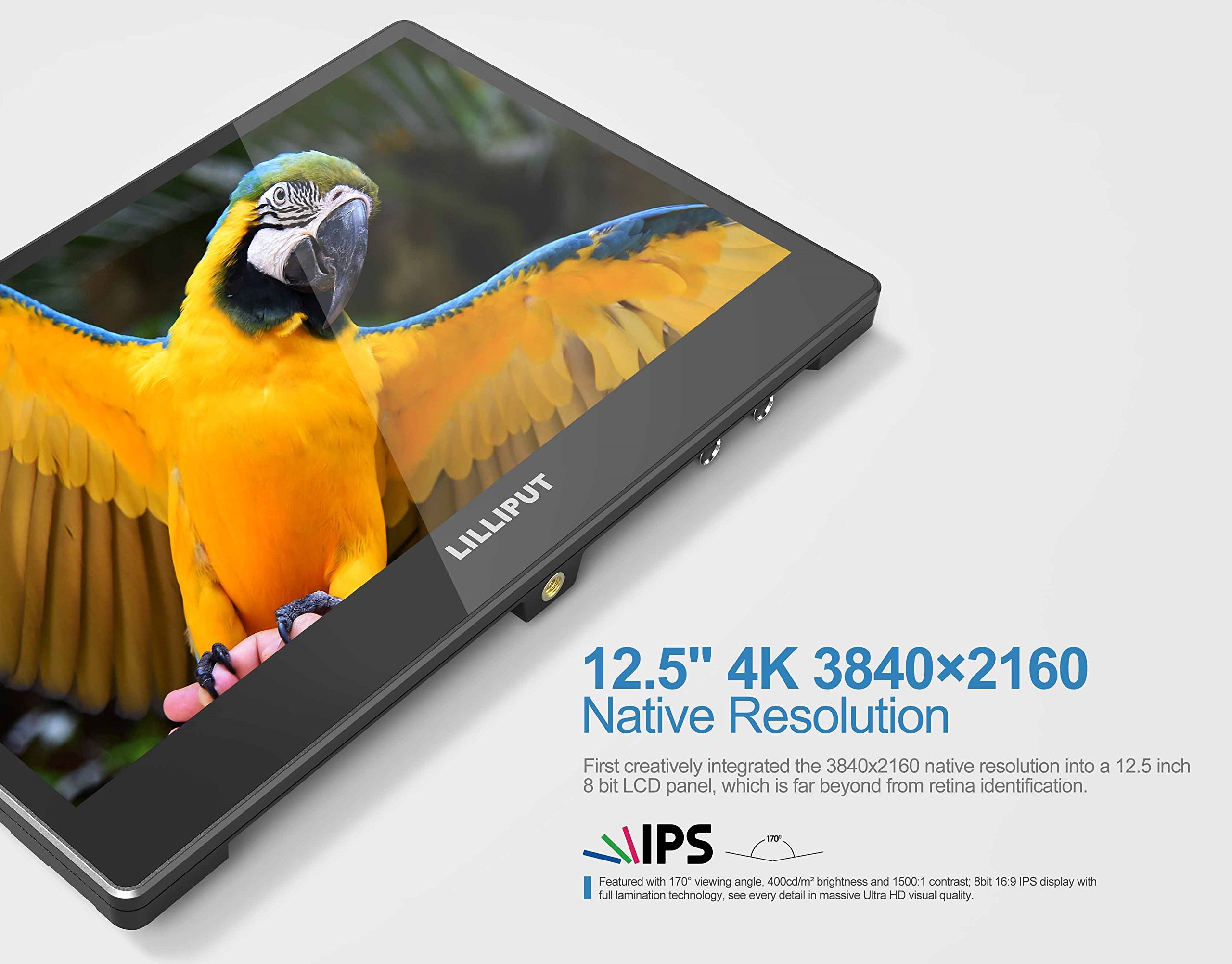 LILLIPUT A12 12.5" IPS 4K HDMI Monitor, 3840x2160