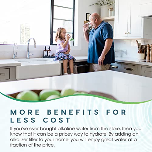 Better Home Water Treatment 10-Inch Ultima Alkalizer, Universal Alkaline Post Filter Replacement for Reverse Osmosis RO Under Sink Water Filter System, Alkaline Water Ionizer to Increase Water pH
