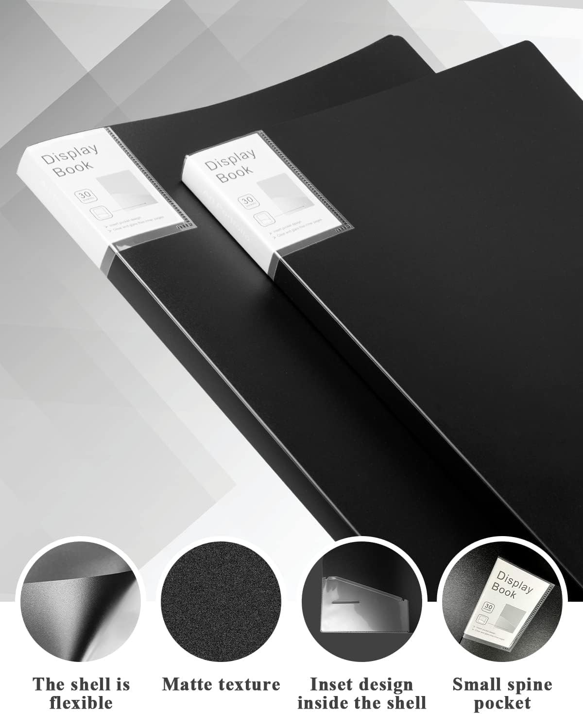 Premium Art Portfolio 3 Packs 11"x17" Presentation Book - Black Folder with Plastic Sleeves for Artwork Professional Display Book for Artists and Creatives