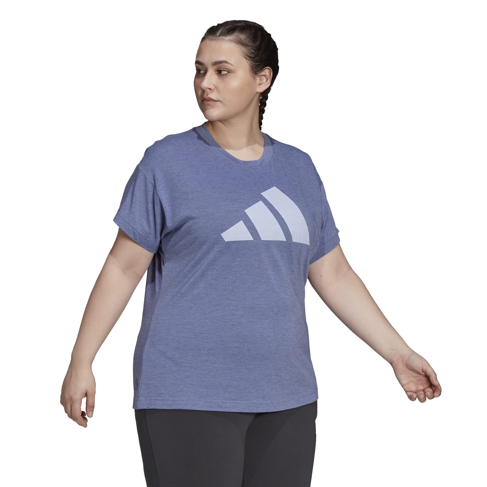 Adidas Women's Plus Size Sportswear Winners 2.0 T-Shirt, Orbit Violet Melange, 3X