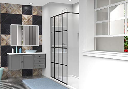 Goodyo 34" X 72" Shower Door Clear Tempered Glass Framed Shower Screen Walk-in Black Finish