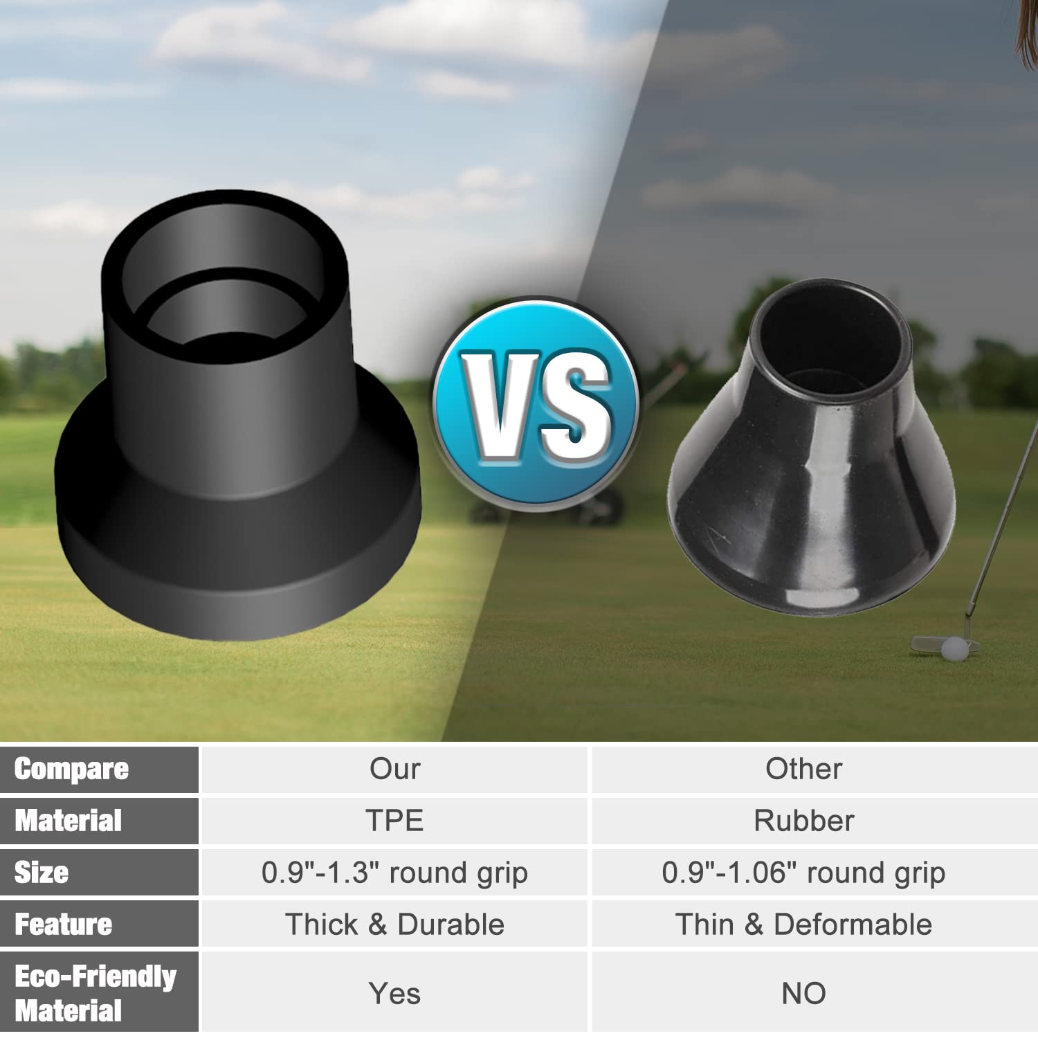 ACCTOLF Golf Ball Retriever, Golf Ball Pickup for Putter Grip Tool, Portable Golf Ball Grabber Suction Cup for Training Putter Grip Golfer, Professional Golf Sucker Accessories for Golfer