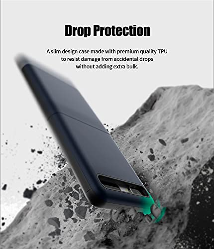 GOOSPERY for Galaxy Z Flip Case (2020) with Hinge Coverage, Luxury 360 Protection TPU Bumper Soft Feeling Hard PC Back Dual Layer Cover - Navy Blue