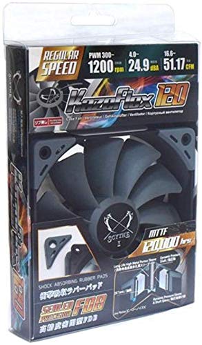 Kaze Flex 120 High Air Flow PC Case Fan, Fluid Dynamic Bearing,120mm x 25mm (PWN 4-pin, 1200RPM)