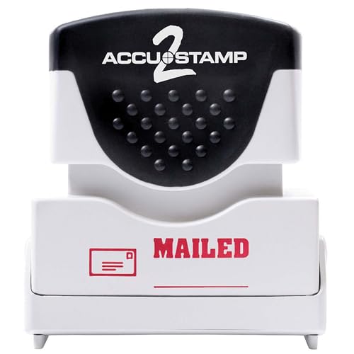 ACCUSTAMP2 Message Stamp with Micro ban Protection, MAILED, Pre-Ink, Red (035586)