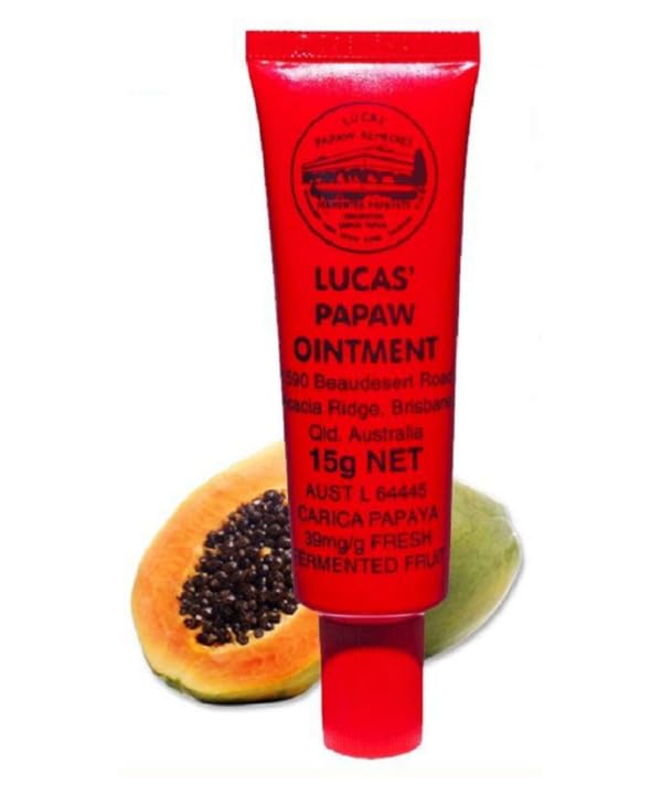 Lucas Papaw Ointment 15G (With Lip Applicator) | Best Paw Paw Cream for Chapped Lips, Minor Burns, Sunburn, Cuts, Insect Bites and Diaper Rash