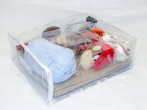 Oreh Homewares Heavy Duty Vinyl Zippered Closet Square Storage Bags (Clear) for Sweaters, Throws, Arts & Crafts, Toys and Much More! (12" x 15" x 5") 3.9 Gallon 20-Pack