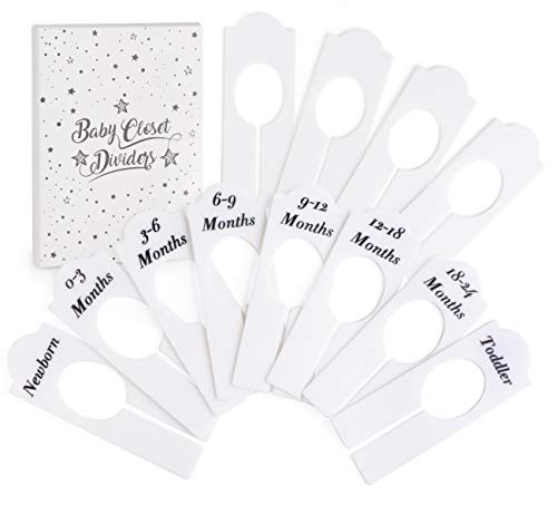 Lemonfilter 12 Pack Baby Wardrobe Dividers Plastic Nursery Closet Dividers Clothing Rack Dividers for Organize Baby's Clothes (White)