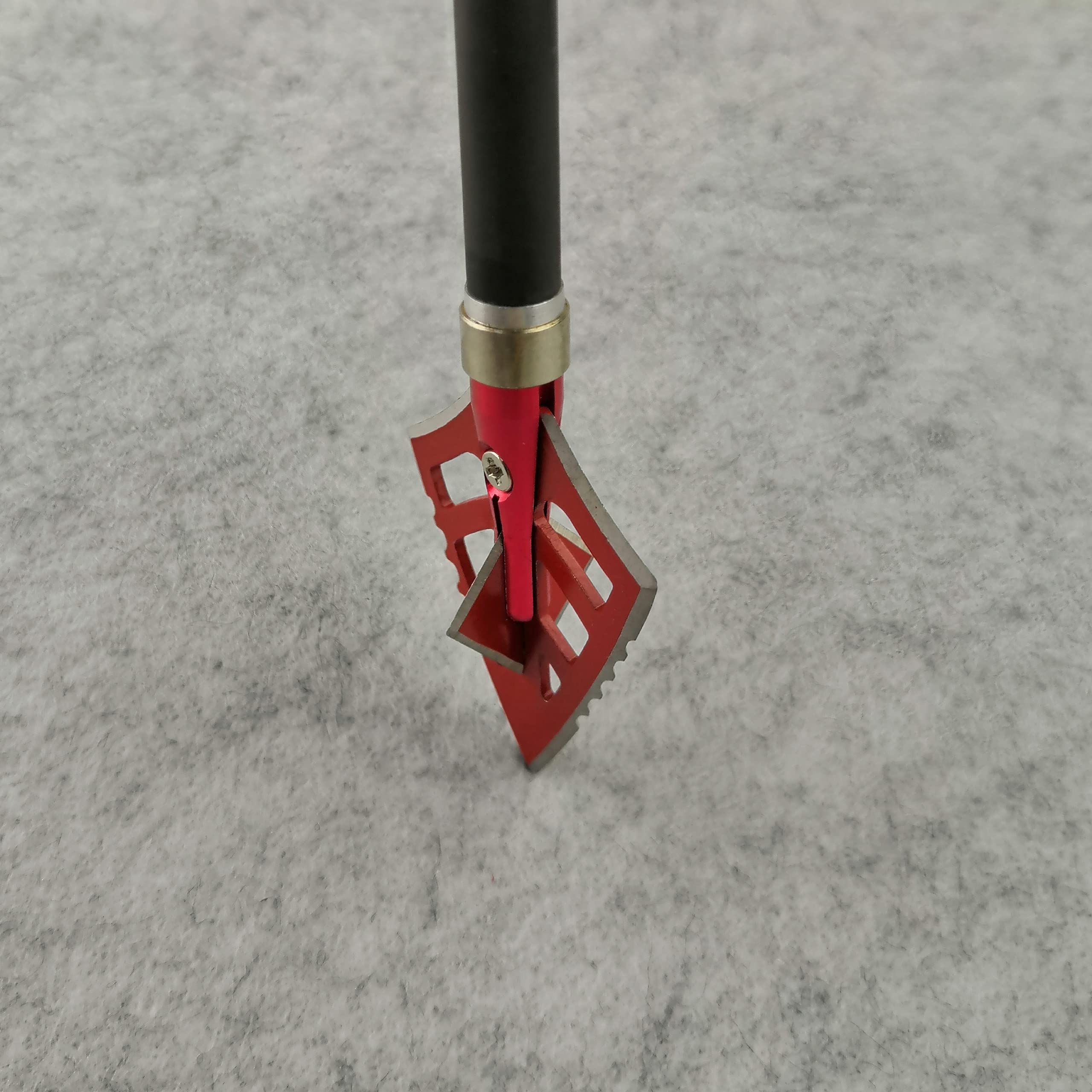 AMEYXGS Broadheads 125 Grain Archery Hunting Arrowheads for Compound Bow Crossbow Fixed Blade 4 Blade broadheads(RED 2)