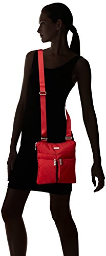 Baggallini womens Quilted horizon crossbody with RFID, red quilt, One Size