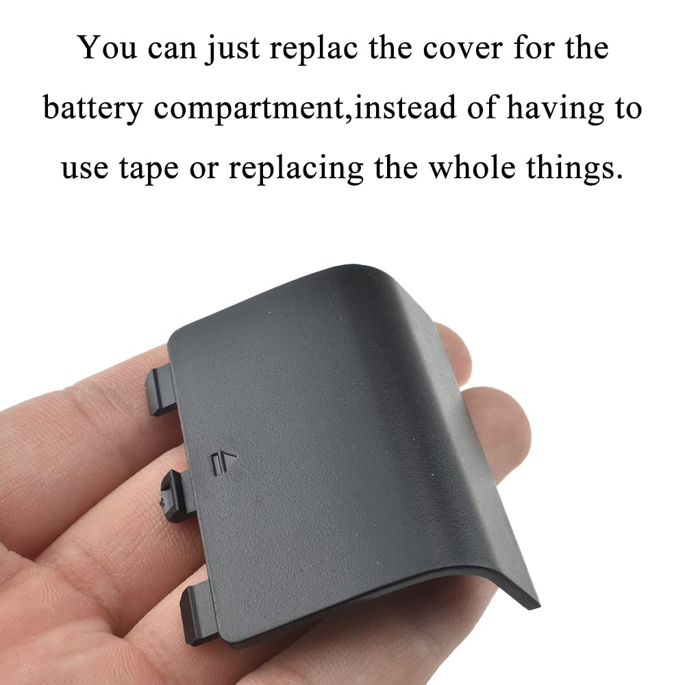 Acoeitl Battery Cover Back Door Shell Compatible with Xbox One Xbox One S One X Controller Replacement Lock in Place Firm Hold Battery Not Easy Slip Strong Bear Drop Easy Install 2Pcs Black