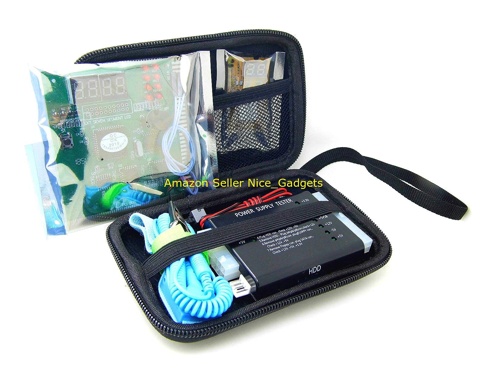 Lingvetron PC Computer PSU and Motherboard Tester Tool PCI & ISA SDRAM Post Test Card Diagnostic Analyzer Starter Kit 4 Digital / 8 LED/Bios Speaker/Mobo Power Switch All in One Carrying Case