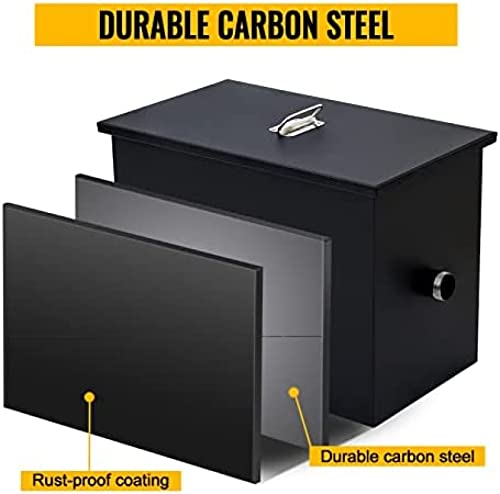 Commercial 8-70 LB Grease Trap 4-35 GPM Per Minute, Top Inlet For Restaurant Kitchen Tools,20 LB