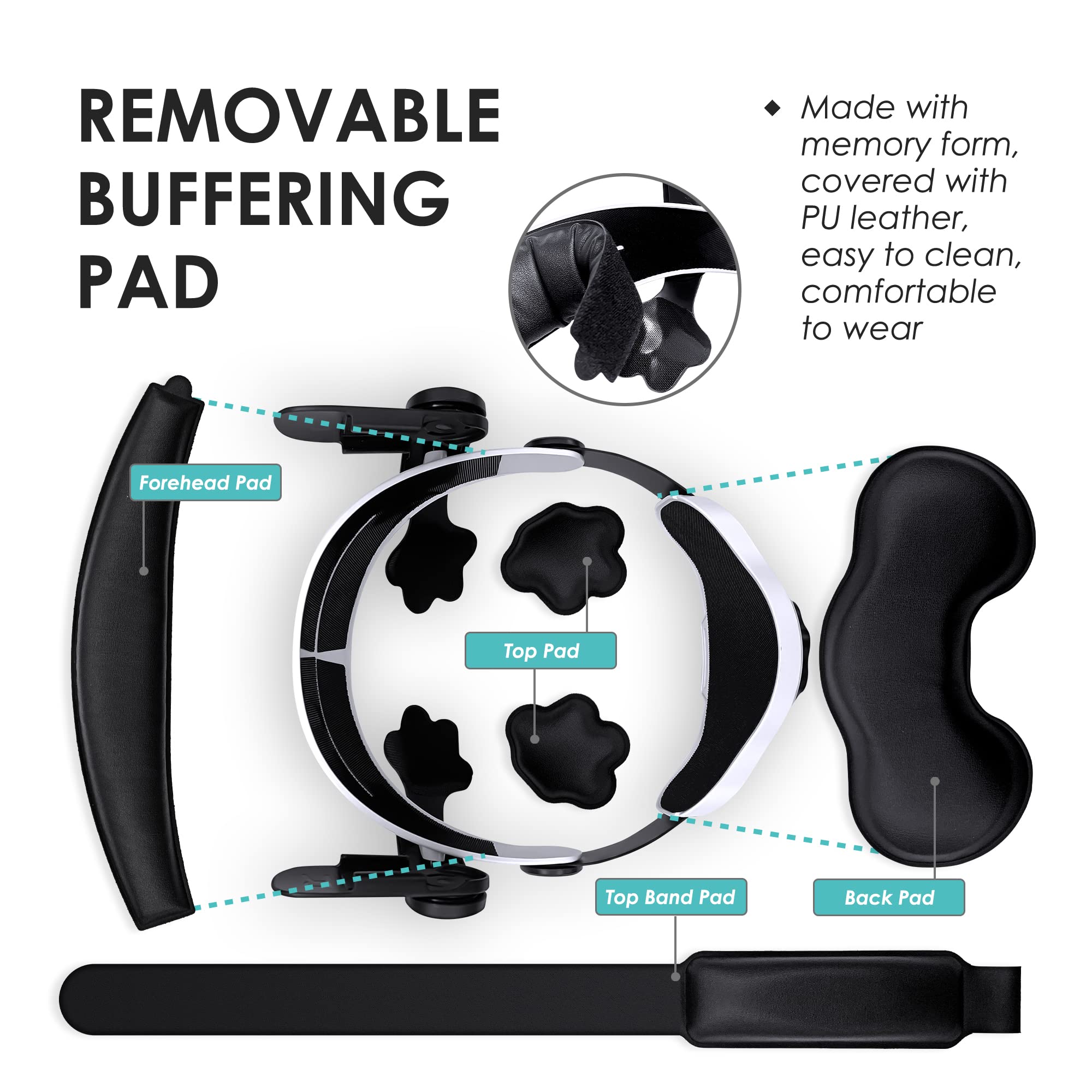 for Oculus Quest 2 Elite Head Strap, VR Game Headstrap, Comfortable Adjustable VR Headset Accessories Head Strap for Replacement