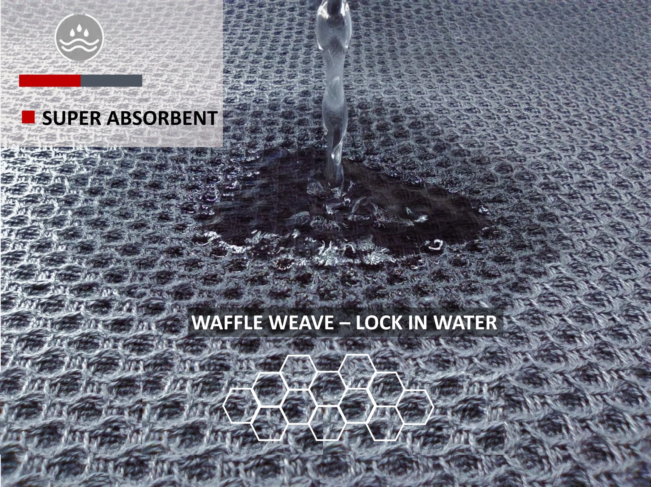 ANEWAY Kitchen Hand Towels 100% Cotton Waffle Weave Dish Towel for Cleaning Drying - Extra Absorbent and Soft - 13 x 28 inch (Beige+Dark Grey+Brown-6 Pack)