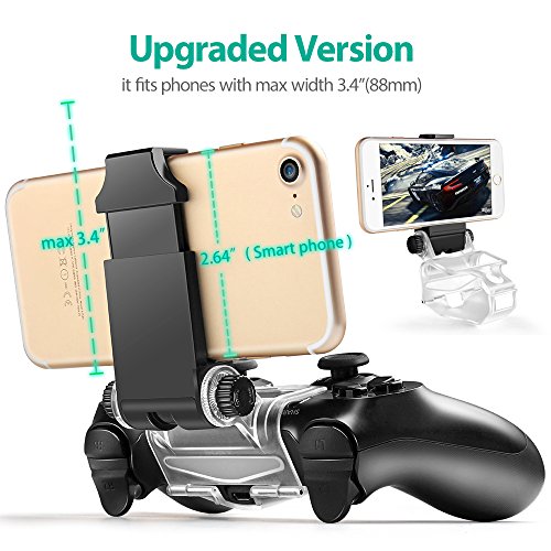 ICESPRING Phone Clip Holder Clamp Mount Stand Bracket for Playstation 4 Slim Pro PS4 Wireless Controller