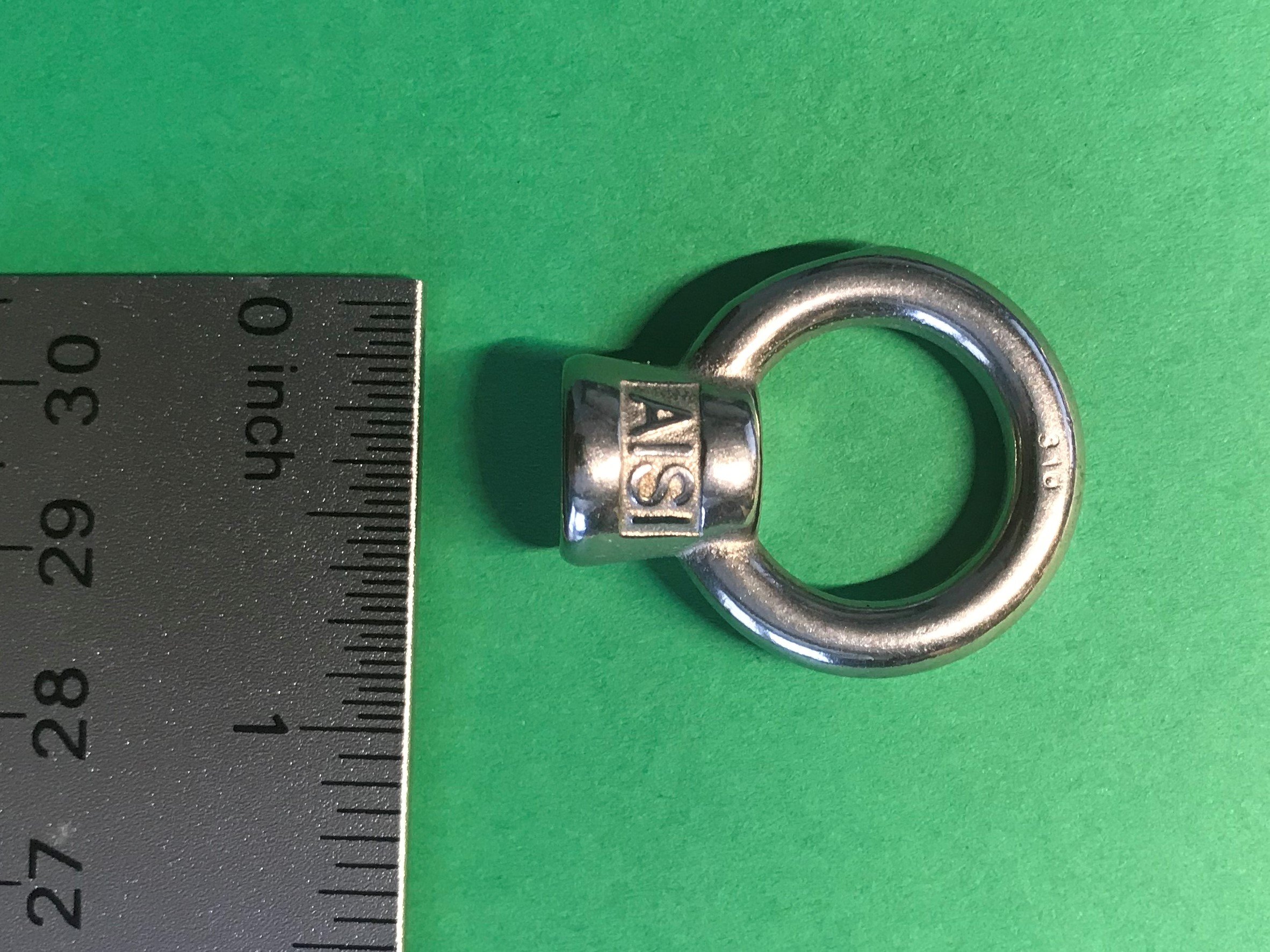 US Stainless 4 Pieces Stainless Steel 316 Lifting Eye Nut 1/4" UNC Marine Grade Pitch of 20