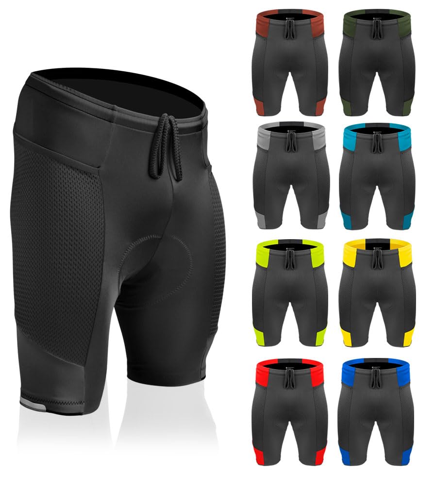 AERO|TECH|DESIGNS | Men's Gel Touring Padded Bike Shorts | Large | Teal