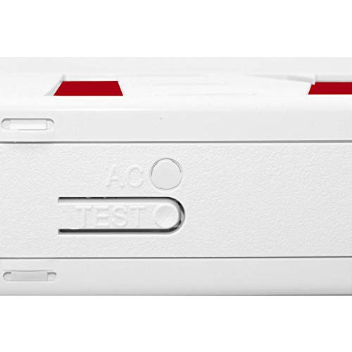 LFI Lights | Combo Red Exit Sign with Emergency Lights | White Housing | All LED | Two Adjustable Round Heads | Hardwired with Battery Backup | UL Listed | (2 Pack) | COMBOJR2-R