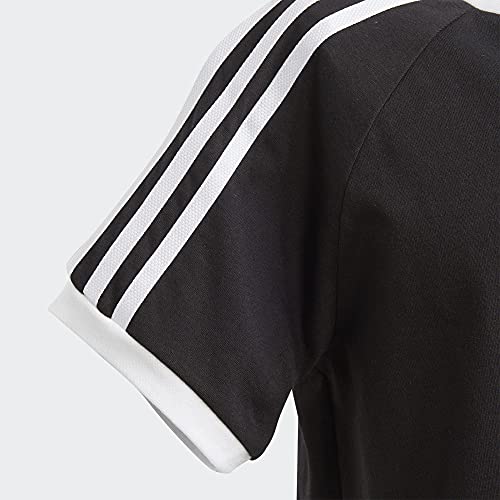 adidas Originals Boys' Big 3-Stripes Tee, black/white, Small