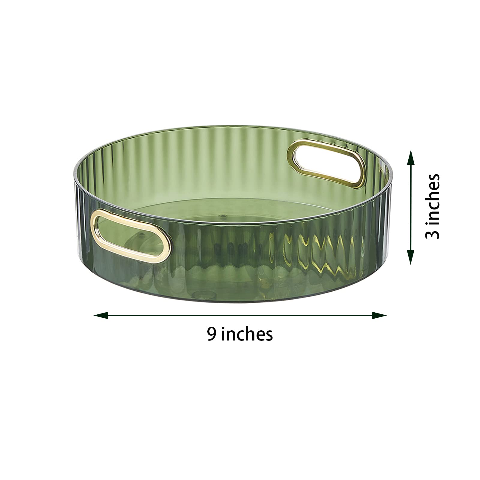 ANFENGLOU 360 °Rotating Lazy Susan Organizer Makeup Organizer, 9Inch Green Perfume Skincare Organizers for Dresser, Vanity Tray, Bathroom Counter Organizer