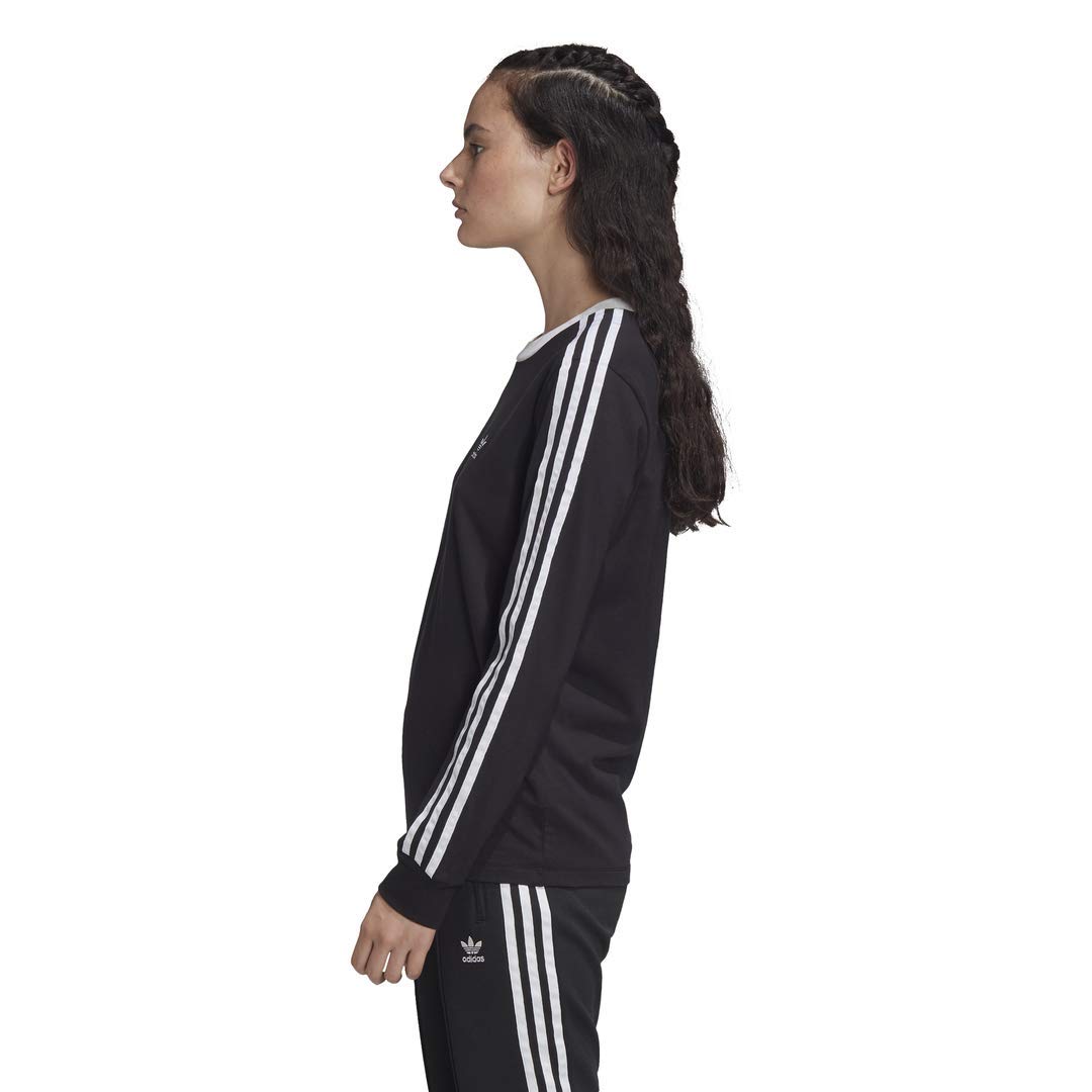 adidas Originals womens 3-Stripes Tee Black/White Small