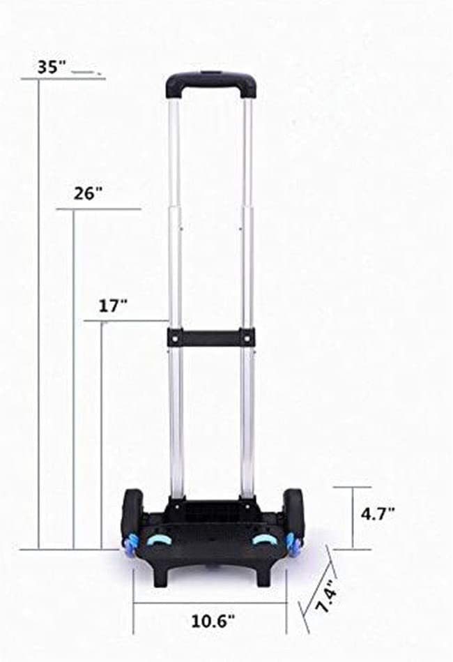 Backpack Hand Truck KAMOD Wheeled Cart Trolley Hand Aluminium Alloy Folding Trolley Cart for Schoolbag