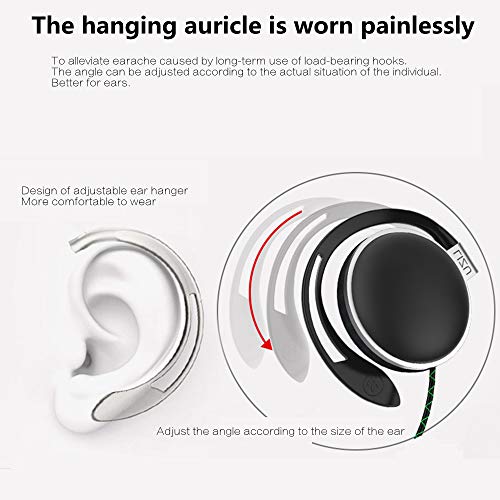 leqingchun Clip Type Earphones,Portable Stereophone Headphones,with Microphone and Call Controller Stereo Earphones,Suitable for Compatible with 3.5mm iPhone, Android Mobile Phone Blue