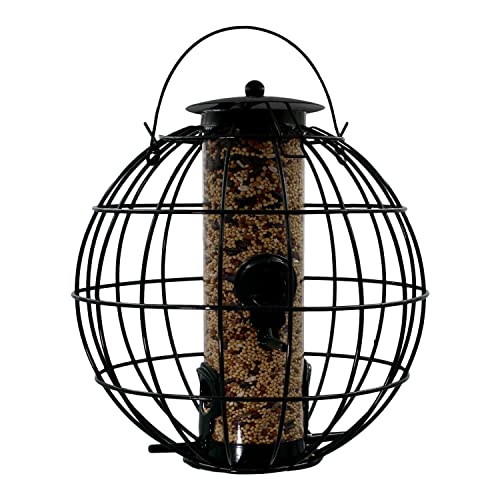 Backyard Essentials Orb Caged Seed Feeder for Wild Birds, Petite Orb Caged Seed Feeder for Outdoors